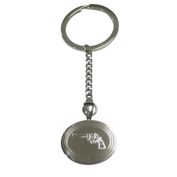 Kiola Designs | Accessories | Oval Revolver Gun Pistol Pendant Keychain ...